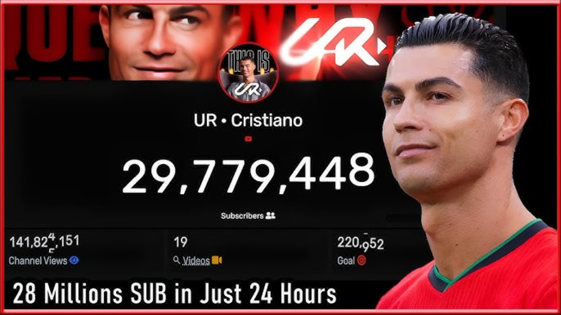 Ronaldo's ‘UR Cristiano’ Breaks YouTube Records: 50M Subs....