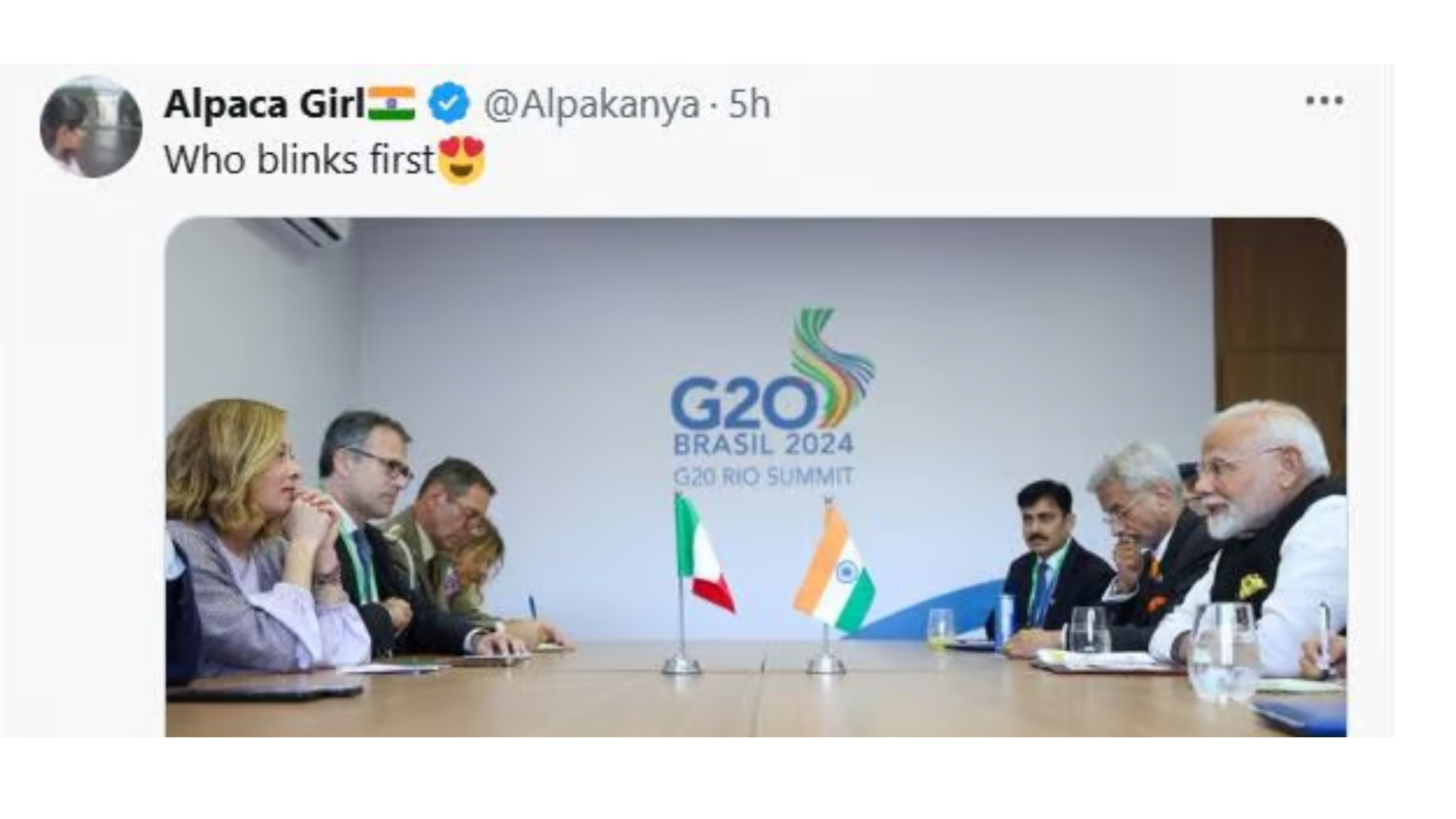 PM Modi And Giorgia Meloni’s G20 Summit Photo 'Who’s Going to Blink ...